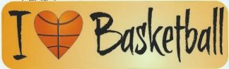 10in x 3in I Heart Love Basketball Bumper Sticker Window Decal Stickers ...