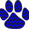 5in x 4.5in Blue and Black Chevron Paw Print Animals Bumper Sticker ...