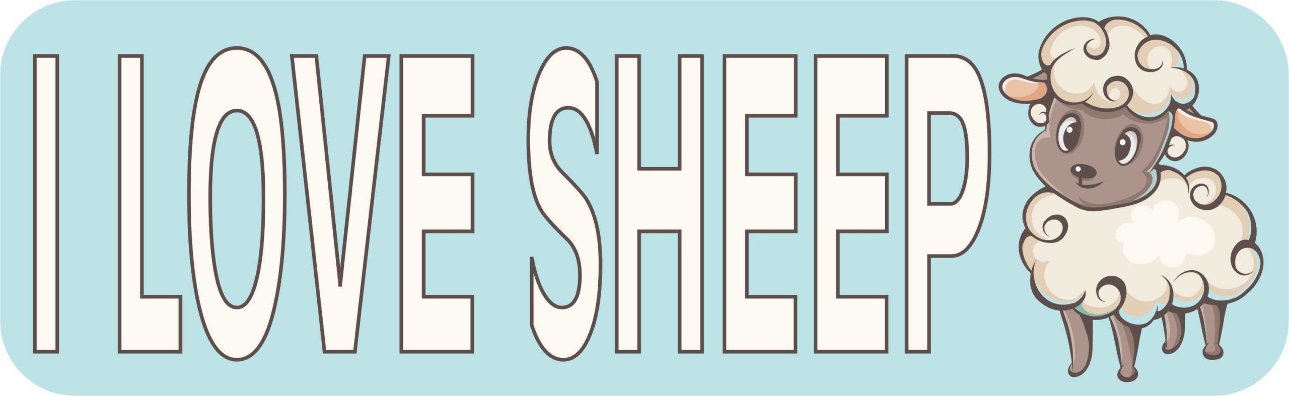 10in x 3in I Love Sheep Magnet – StickerTalk®