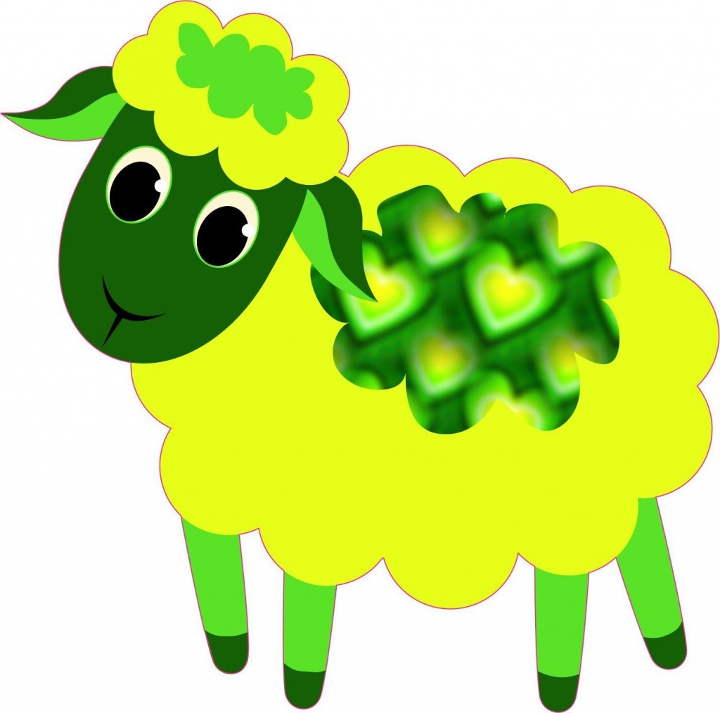 5in x 5in Left Facing Green Heart Sheep Bumper Lamb Sticker Stickers ...