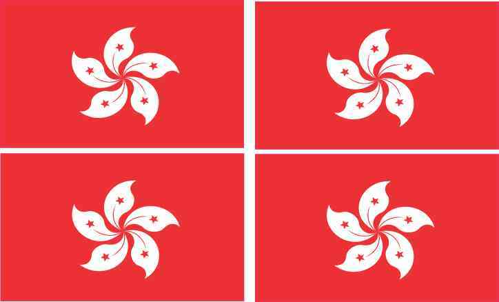 [4x] 6cm x 3.6cm Hong Kong Flag Bumper Sticker Vinyl Window Decal Stickers