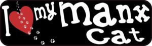 10in x 3in I Love My Manx Cat Bumper Sticker Vinyl Truck Window Decal ...