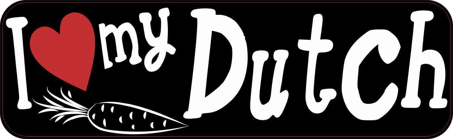 10in x 3in I Love My Dutch Rabbit Bumper Sticker Vinyl Truck Window ...