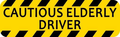 10in x 3in Cautious Elderly Driver Bumper Sticker Vinyl Window Decal Decals
