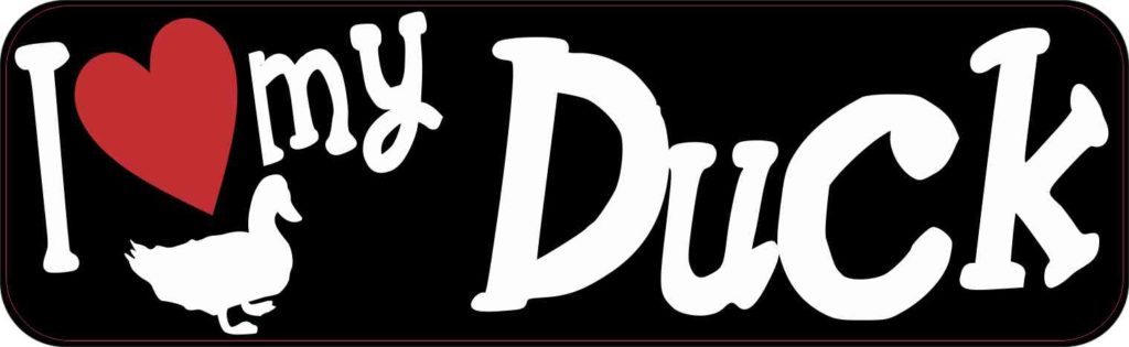 10in x 3in I Love My Duck Bumper Sticker Vinyl Truck Window Pet Decal ...
