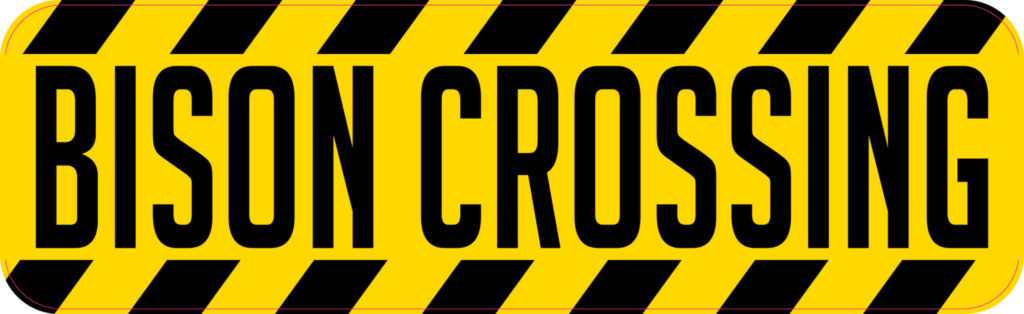 10in x 3in Bison Crossing Bumper Sticker Vinyl Animal Caution Stickers ...