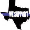 5in x 5in Texas We Support Blue Lives Matter Sticker Truck Car Stickers
