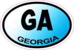 3in x 2in Blue Oval Georgia Sticker Vinyl GA State Vehicle Bumper ...