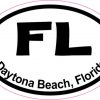 3in x 2in Oval Daytona Beach Sticker Vinyl Florida Cities Bumper Stickers