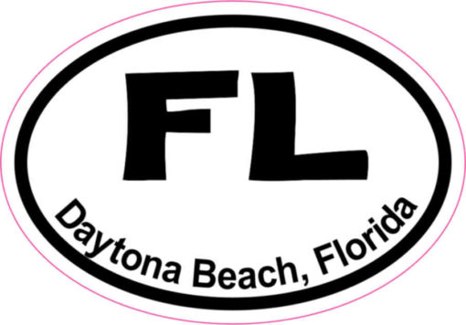 3in x 2in Oval Daytona Beach Sticker Vinyl Florida Cities Bumper ...