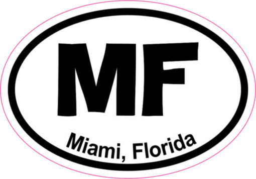3in x 2in Oval MF Miami Sticker Vinyl Florida City Vehicle Bumper ...
