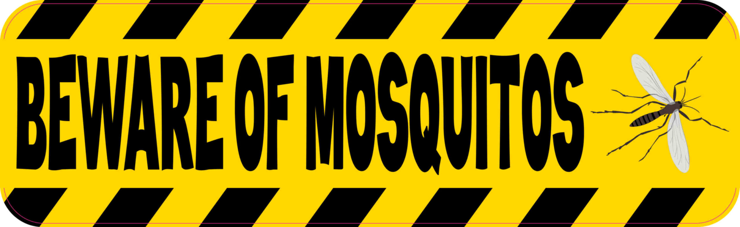 10in x 3in Beware Of Mosquitos Magnet Magnetic Caution Sign Magnets