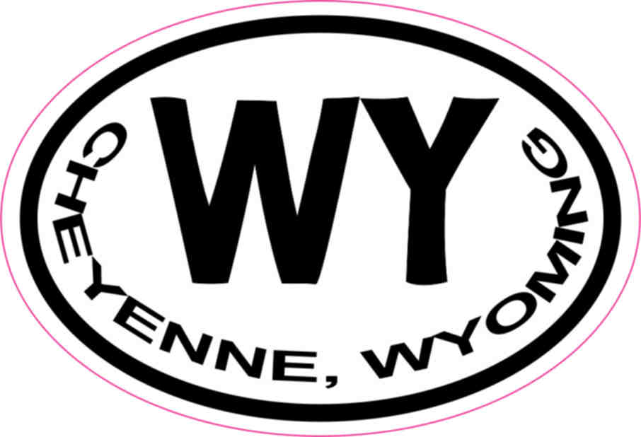 3in x 2in Oval Cheyenne Wyoming Sticker Vinyl State City Bumper Stickers