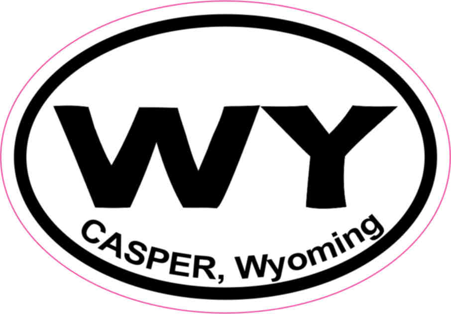 3in x 2in Oval Casper Wyoming Sticker Vinyl State Vehicle Bumper ...