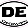 3in x 2in Oval DE Delaware Sticker Vinyl Car Window State Bumper Stickers