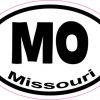 3in x 2in Oval MO Missouri Sticker Vinyl Car Window State Bumper Stickers