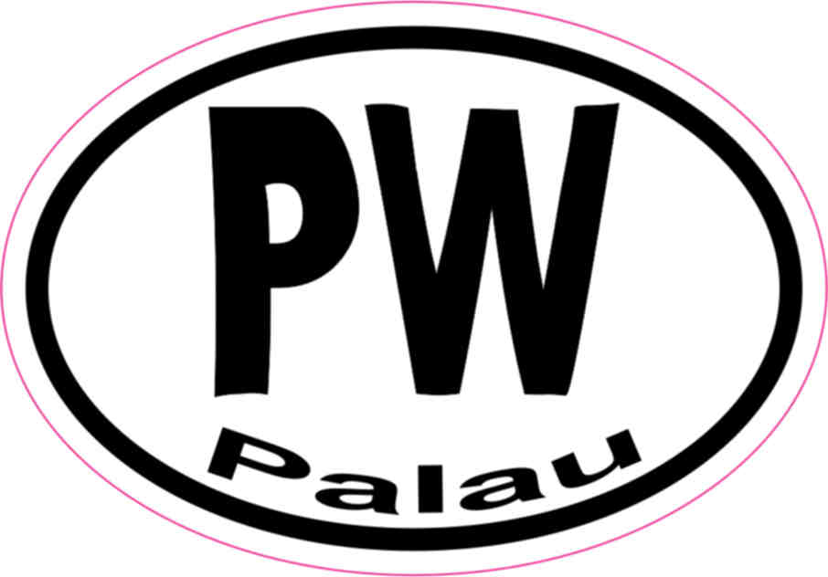3in x 2in Oval PW Palau Sticker Vinyl Vehicle Window Car Bumper Stickers