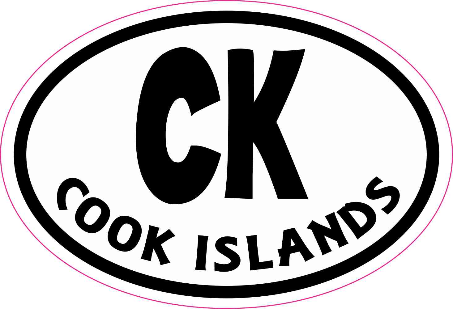 3in x 2in Oval CK Cook island Sticker Vinyl Cup Decal Bumper Stickers