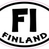 3in x 2in Oval FI Finland Sticker Vinyl Cup Decal Bumper Stickers
