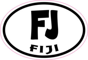 3in x 2in Oval FJ Fiji Sticker Vinyl Cup Decal Vehicle Bumper Stickers ...