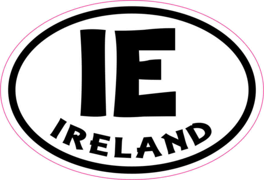 3in x 2in Oval IE Ireland Sticker Vinyl Cup Decal Vehicle Bumper Stickers