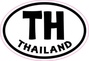 3in x 2in Oval TH Thailand Sticker Vinyl Cup Decal Vehicle Bumper ...