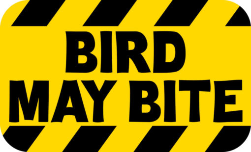 5inX3in Bird May Bite Sticker Yellow and Black Warning Vinyl Caution ...