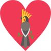 4in x 4in Cockatiel Heart Bumper Sticker Vinyl Cup Decal Bird Stickers