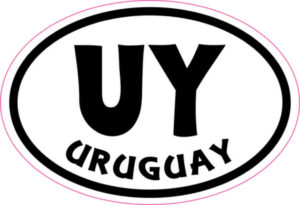 3in x 2in Oval UY Uruguay Sticker Vinyl Cup Decal Vehicle Bumper ...