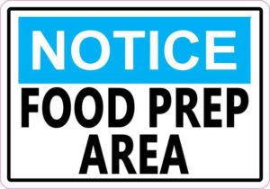 5in x 3.5in Notice Food Prep Area Sticker Vinyl Sink Decal Sign ...