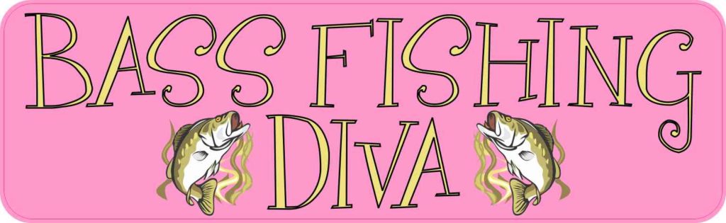 10in x 3in Bass Fishing Diva Magnet Magnetic Vehicle Bumper Magnets ...