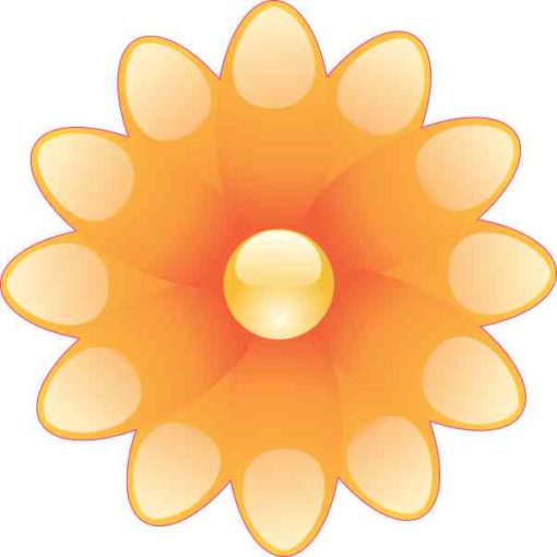 4in x 4in Orange Flower Sticker Vinyl Cup Decal Floral Car Bumper ...