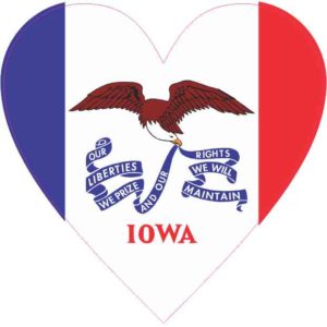 4in x 4in Iowa Heart Sticker Vinyl State Flag Cup Decal Bumper Stickers ...