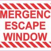 3.5in x 2in Emergency Escape Window Magnet Vinyl Magnetic Business Sign ...