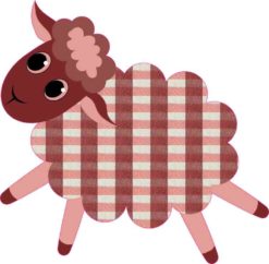 5×5 Die Cut Left Facing Red Checkered Sheep Sticker Vinyl Bumper ...