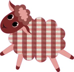 5×5 Die Cut Left Facing Red Checkered Sheep Sticker Vinyl Bumper ...