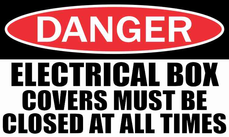 5in x 3in Danger Electrical Box Must Be Closed Sticker Vinyl Sign ...