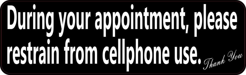 10in x 3in Please Restrain From Cellphone Use Sticker Vinyl Decal Sticker