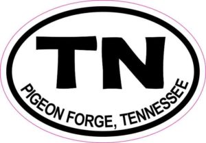 3in x 2in Oval TN Pigeon Forge Tennessee Sticker Vinyl Car Decal ...