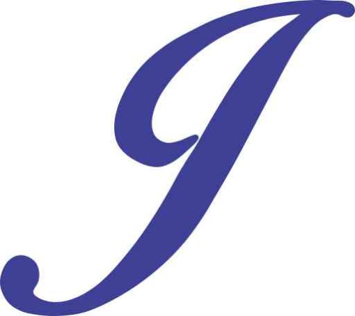 3.5in x 3in Blue Cursive J Monogram Sticker Fancy Vinyl Car Cup ...