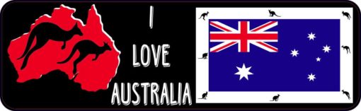 10in x 3in I Love Australia Bumper Sticker Vinyl Kangaroo Decal Stickers