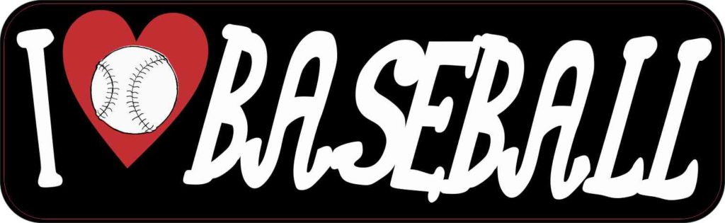 10in x 3in I Love Baseball Bumper Sticker Vinyl Vehicle Sport Decal ...