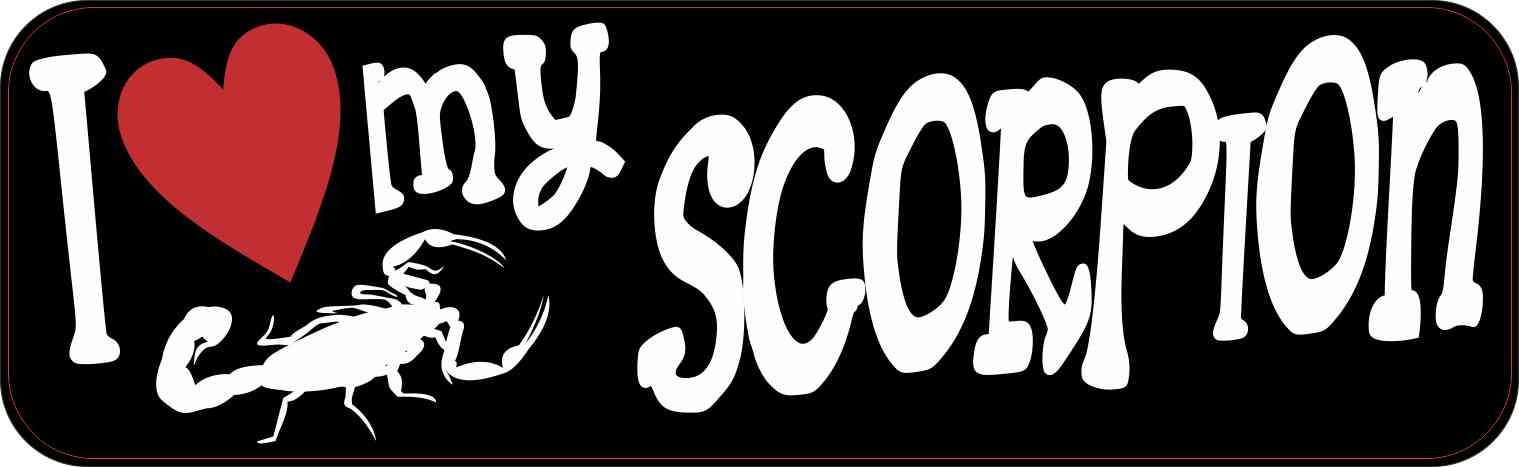 10in x 3in I Love My Scorpion Bumper Sticker Vinyl Animal Vehicle Decal