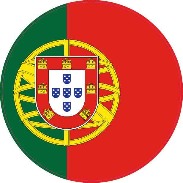 4x4 Round Portugal Flag Sticker Vinyl Vehicle Decal Travel Hobby Stickers