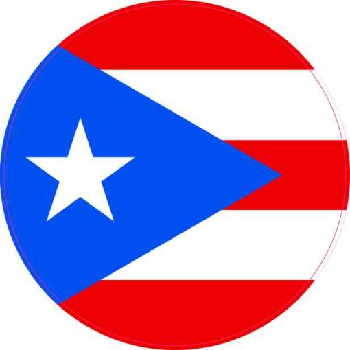 4inx4in Round Puerto Rico Flag Sticker Vinyl Vehicle Decal Travel Stickers