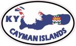 5in x 3in Oval KY Cayman islands Sticker Vinyl Travel Luggage Decal ...