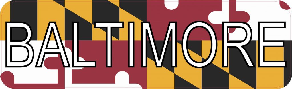 10in x 3in Baltimore Bumper Sticker Vinyl Maryland Flag Decal Stickers ...