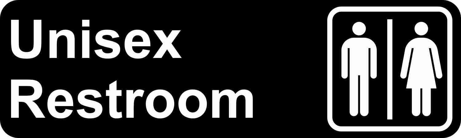 10in x 3in Unisex Restroom Sticker Vinyl Business Door Sign Stickers ...