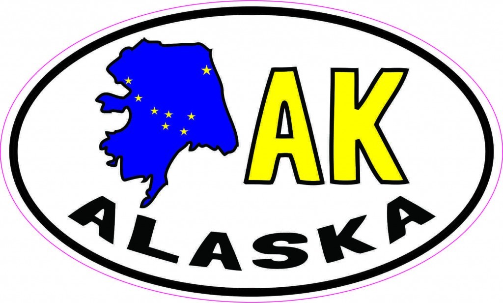 5in x 3in Oval AK Alaska Sticker Vinyl Car Truck Bumper Decal Cup ...