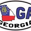 5inx3in Oval GA Georgia Sticker Vinyl Car Truck Bumper Decal Cup Stickers